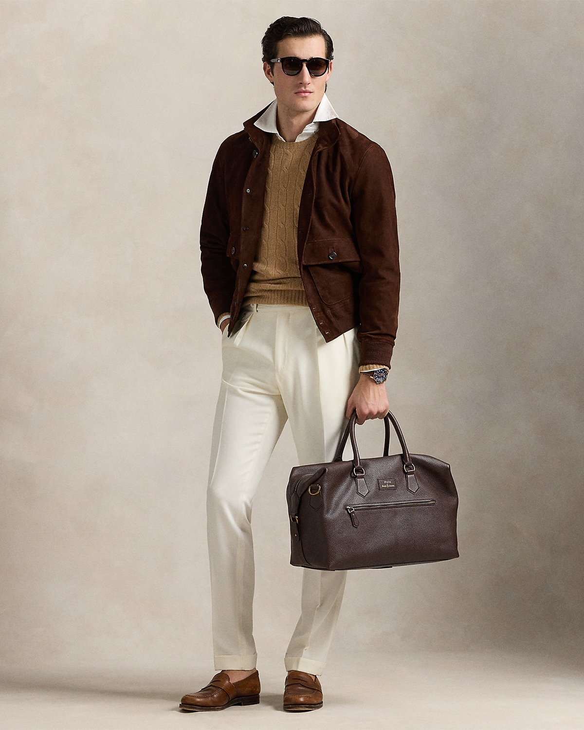 POLO RALPH LAUREN Pebbled Leather Duffle